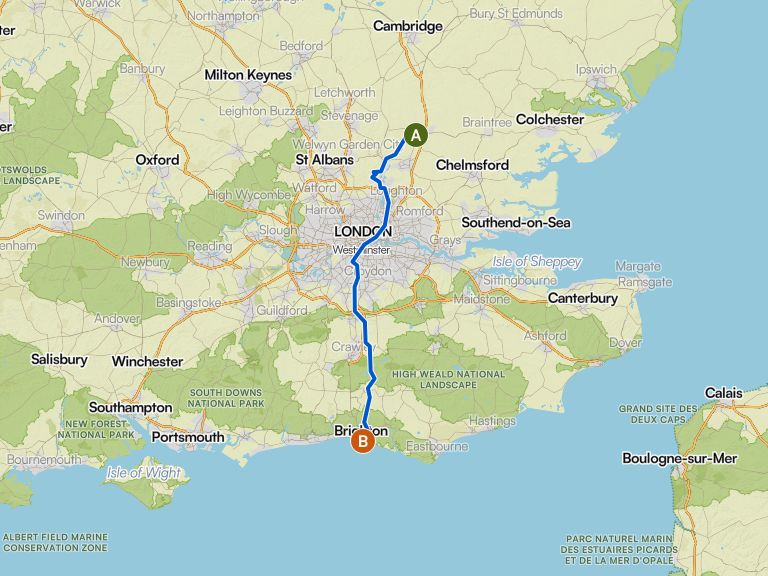 from Bishop's Stortford to Kemptown | road ride | Komoot
